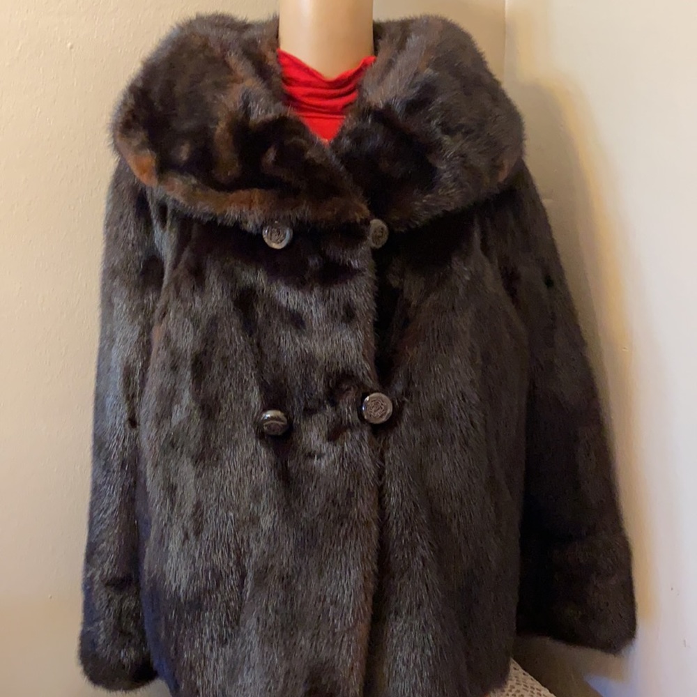 Union Make Labels Vintage Dark Brown Mink Fur Jacket … - Gem